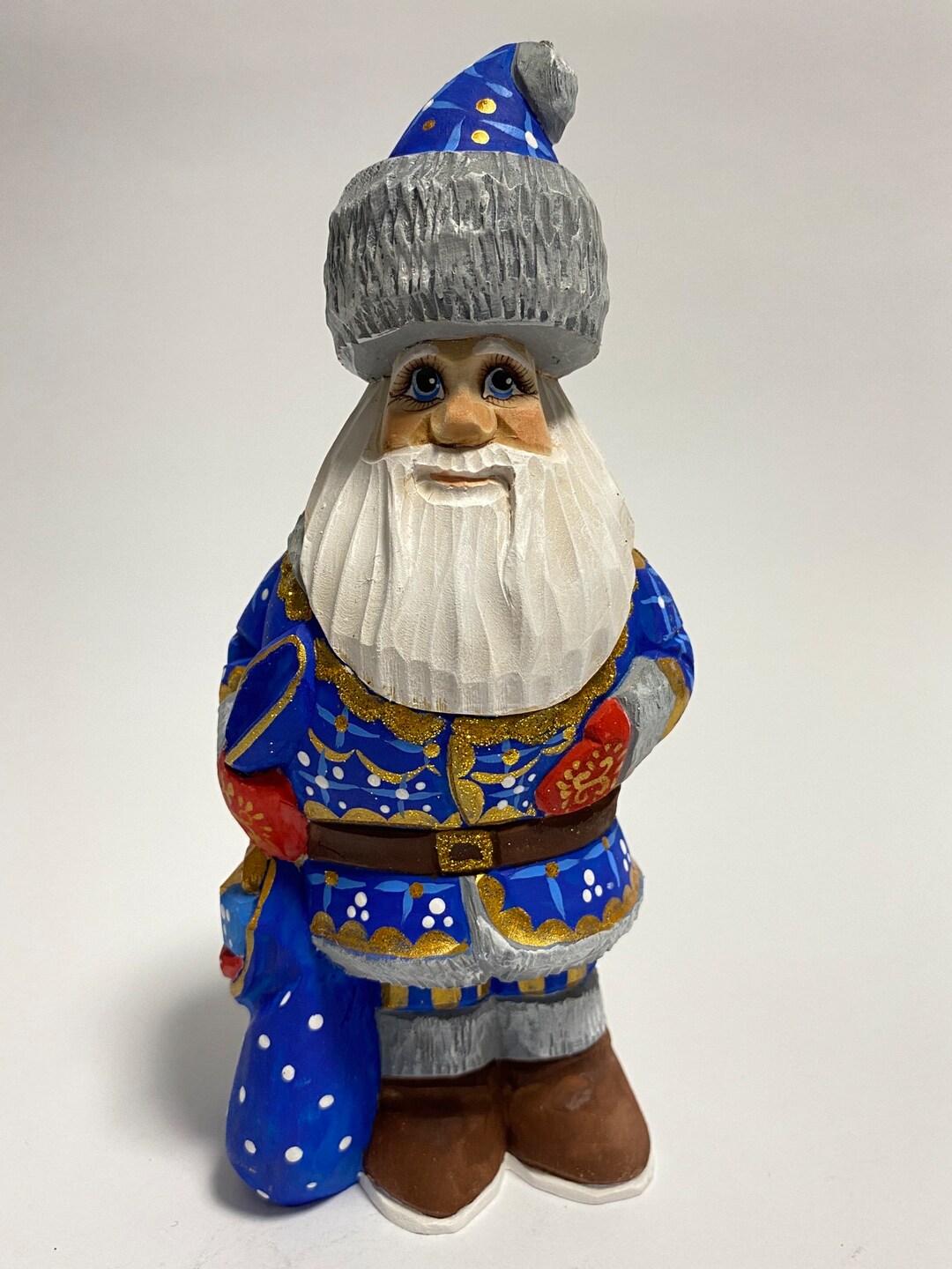 Figurine Carved Wooden Santa Ded Moroz Height 19cm / 7.6 Inch) - Etsy