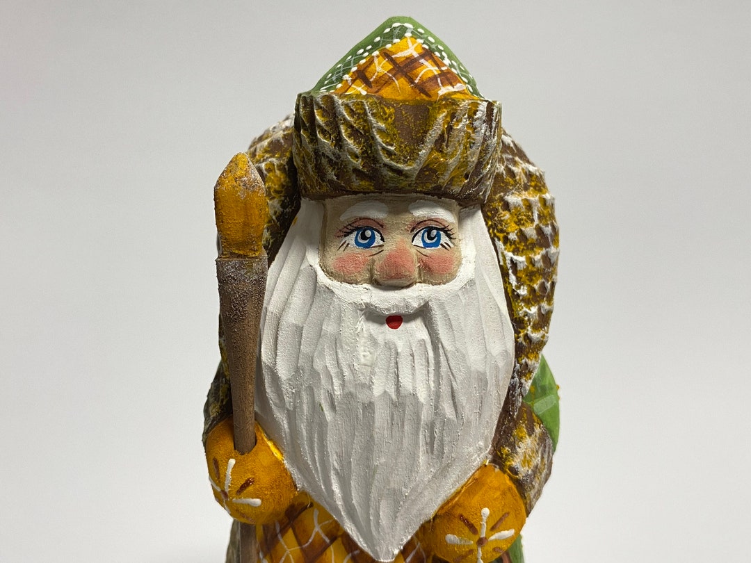 Figurine Carved Wooden Santa Ded Moroz Height 19cm / 7.6 Inch) - Etsy
