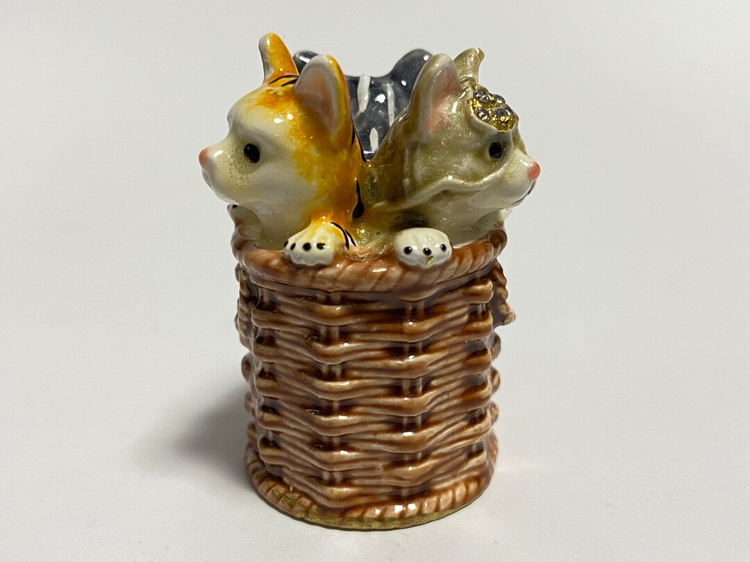 Faberge-style Thimble. Metal Thimble With Swarovski Crystals Figurine ...