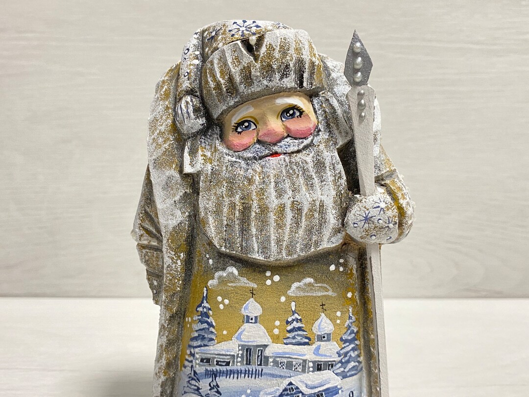 Figurine Carved Wooden Santa Ded Moroz Height 16cm / 6.3 Inch - Etsy