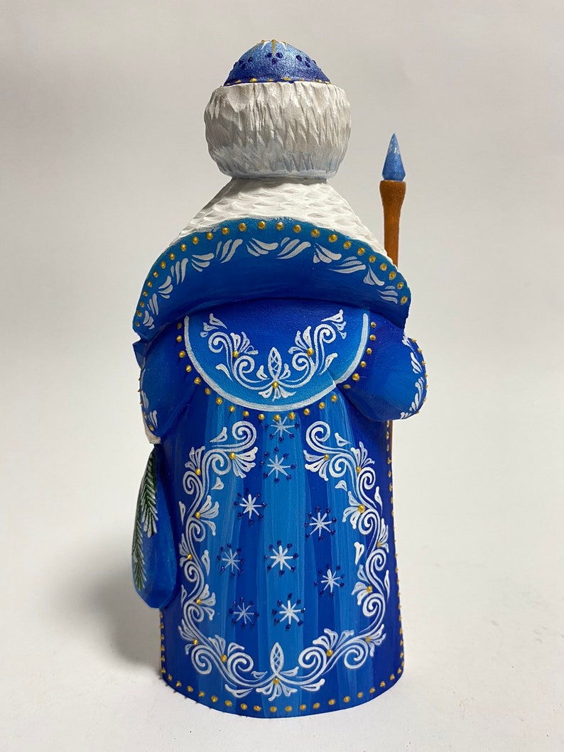Figurine Carved Wooden Nativity Santa Russian Ded Moroz Height - Etsy