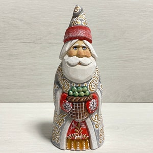 Figurine Carved Wooden Santa Ded Moroz Height 18.5cm /7.3 Inch ...