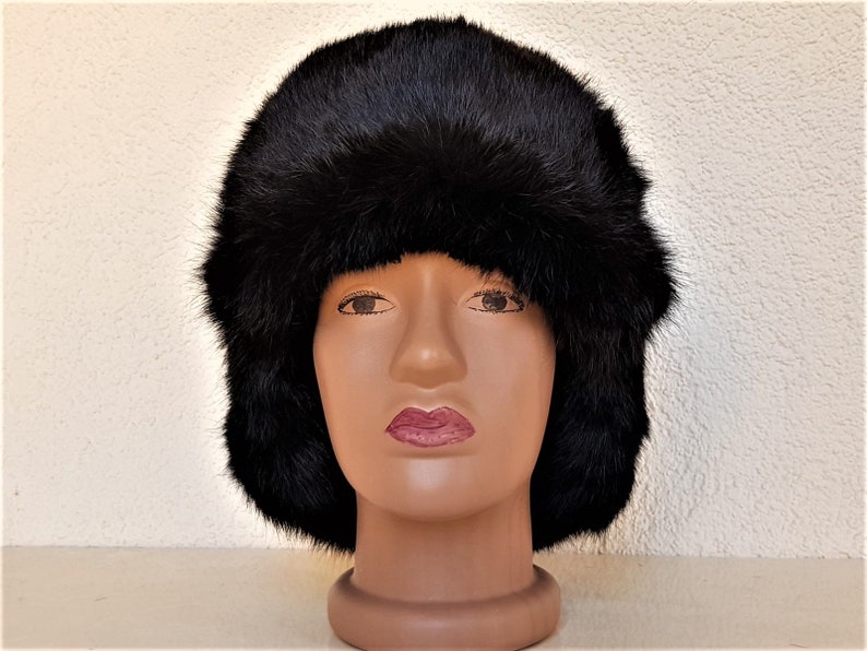 Winter Hat Rabbit and Genuine Leather Natural Rabbit Fur - Etsy