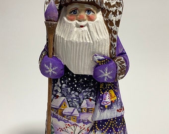 Figurine Carved Wooden Santa Ded Moroz Height 19cm / 7.6 Inch - Etsy