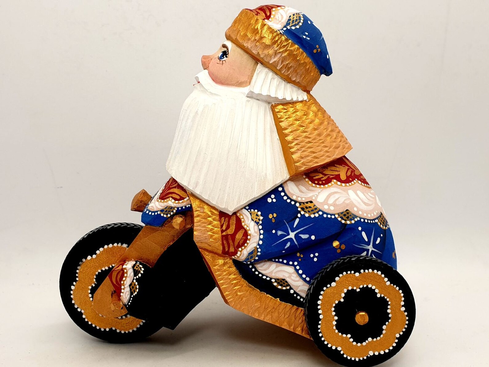 Figurine Carved Wooden Santa Russian Ded Moroz Height 15cm - Etsy