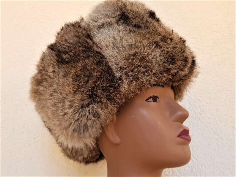 Winter Hat Ushanka Natural Rabbit Fur - Etsy