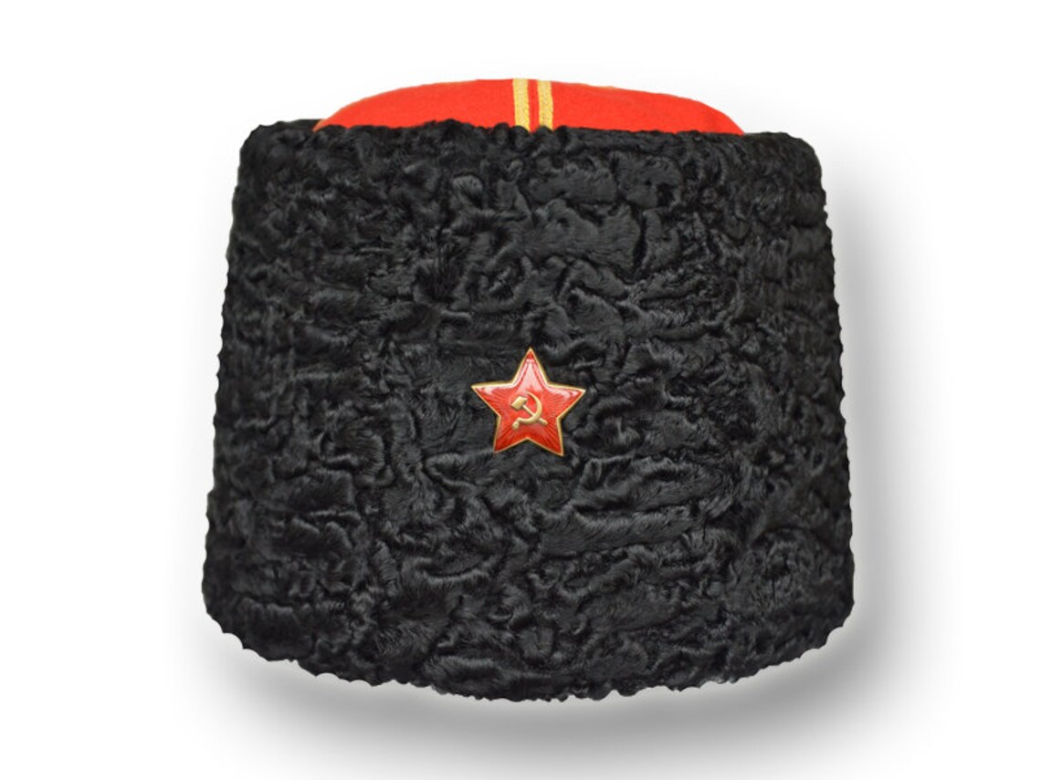 Papakh Natural Astrakhan Fur Karakul Hat Cap Army - Etsy