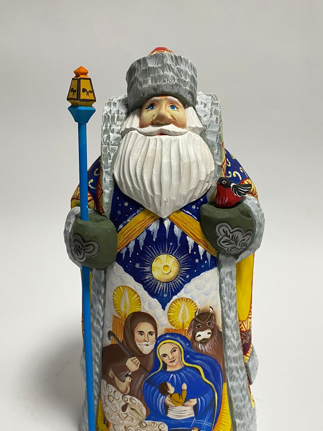 Figurine Carved Wooden Santa Ded Moroz Height 25cm/ 10 Inch - Etsy