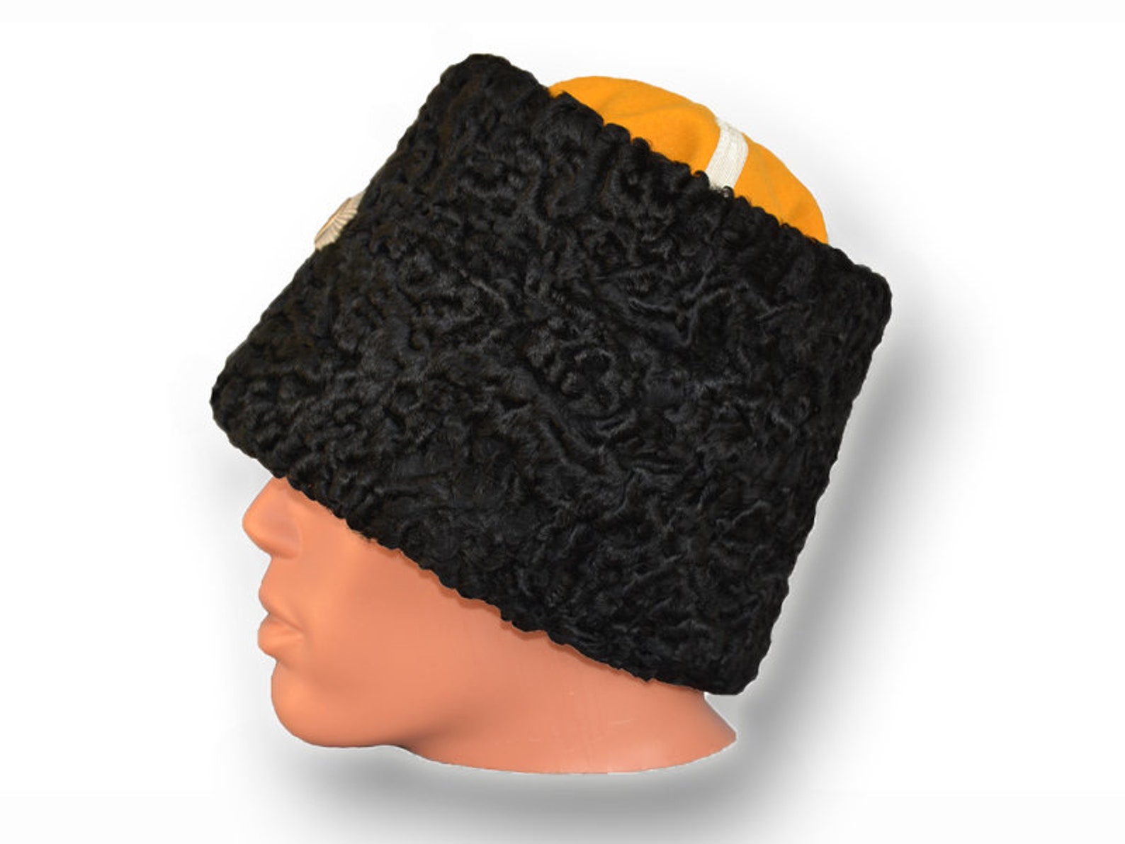 Papakh Natural Astrakhan Fur Karakul Hat Cap Army Height | Etsy