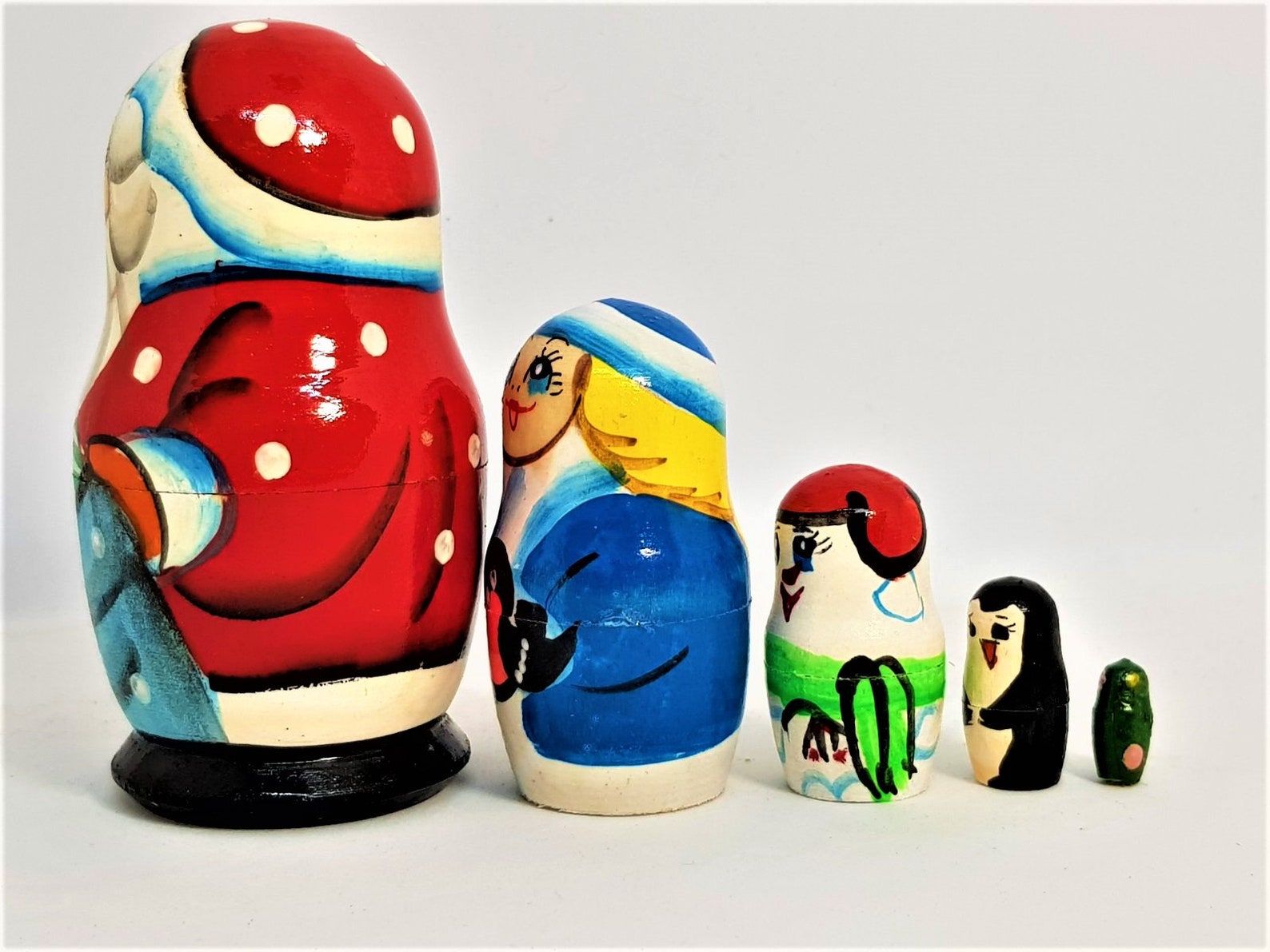 Nesting Doll Santa Matryoshka Gift Decor Height 11 Cm./4.3 - Etsy