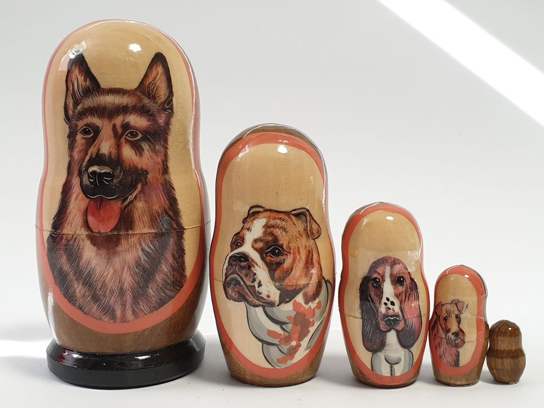 Dog Nesting Dolls Animal Toys Matryoshka Gift 5pcs Height 11 Cm. - Etsy