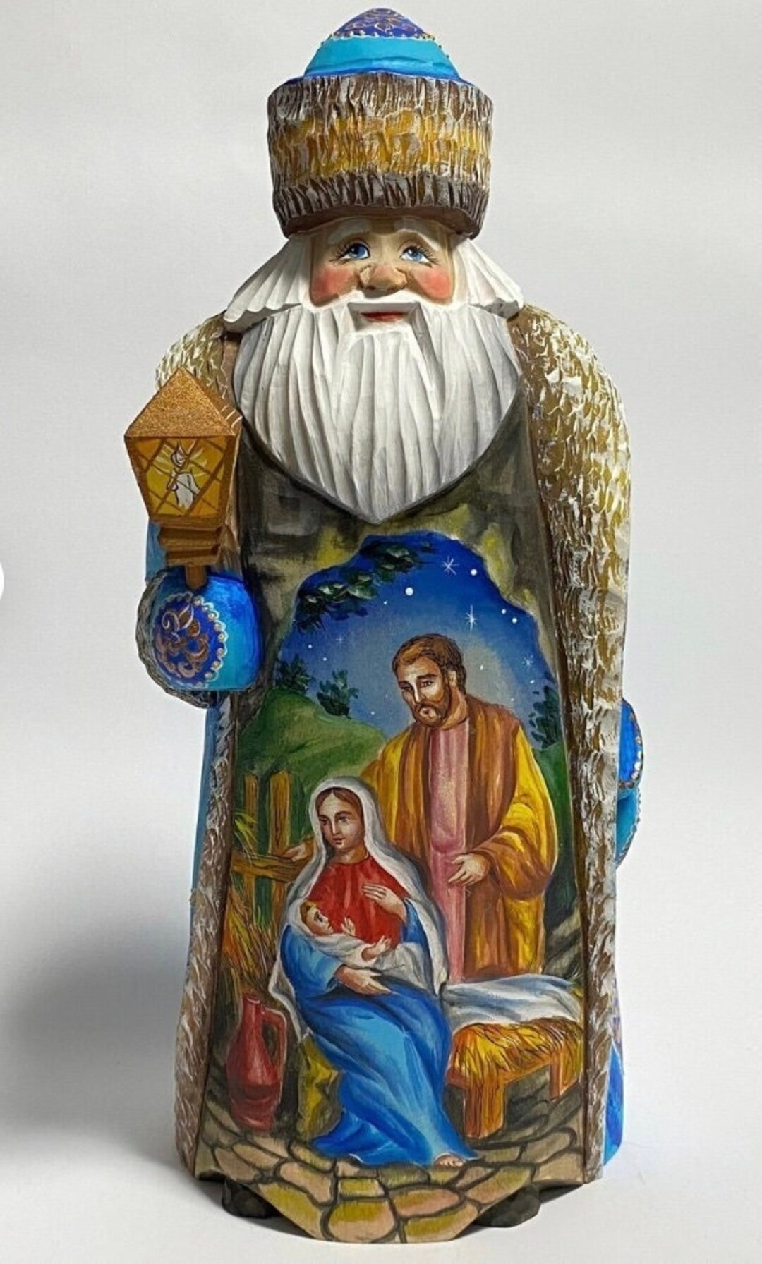 Figurine Carved Wooden Santa Ded Moroz Height 31cm/ 12.3inch - Etsy