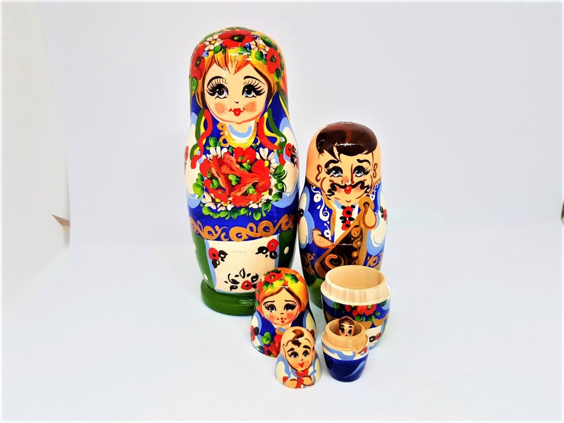 Nesting Dolls Ukrainian Family Matryoshka 5 Pcs Height 16 | Etsy