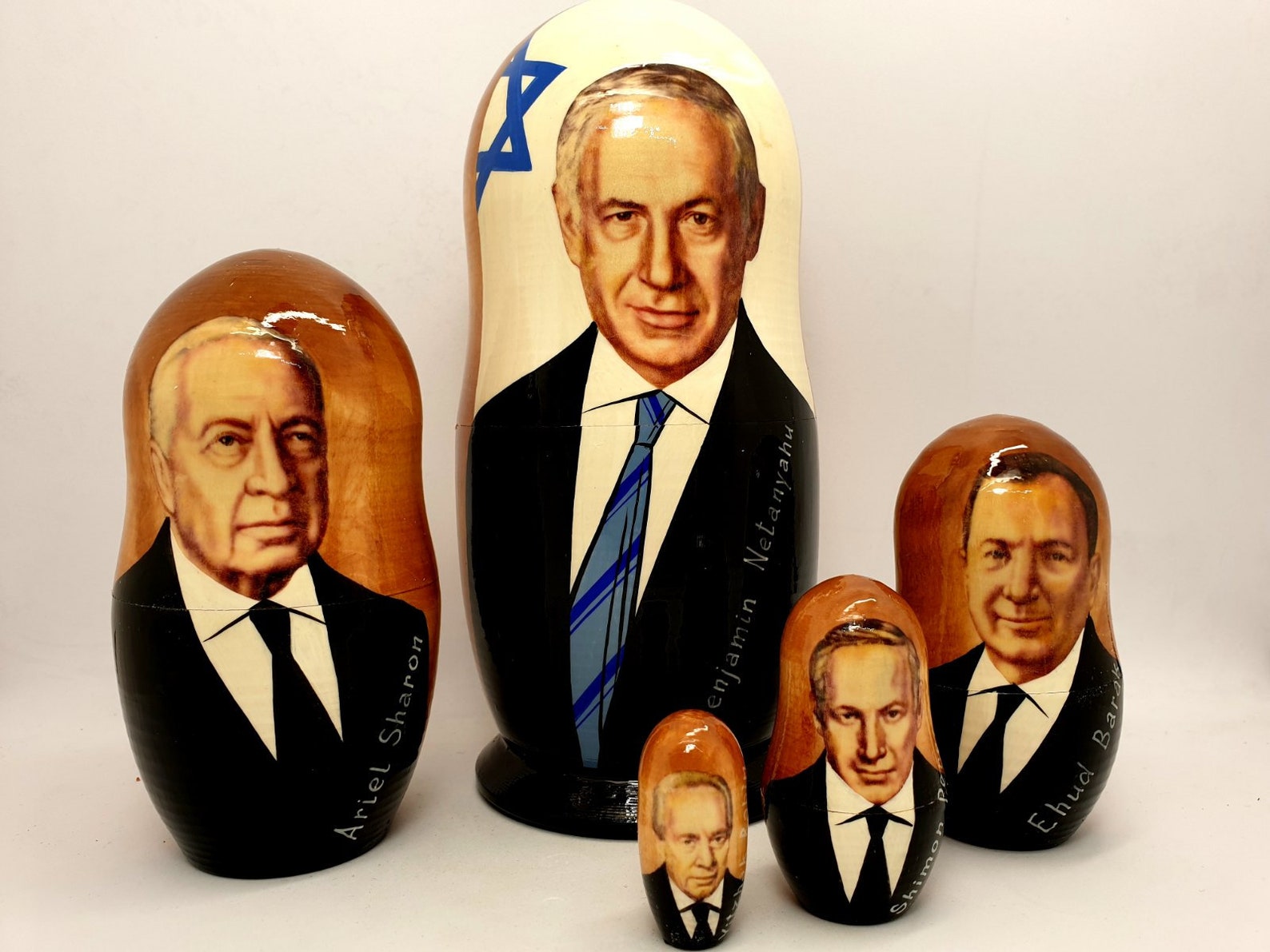 Nesting Dolls Benjamin Netanyahu Ariel Sharonl Politics Home - Etsy