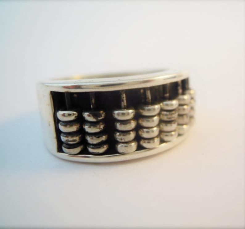 Sterling Silver 'abacus' Ring With Wire and Beads Item #127 - Etsy