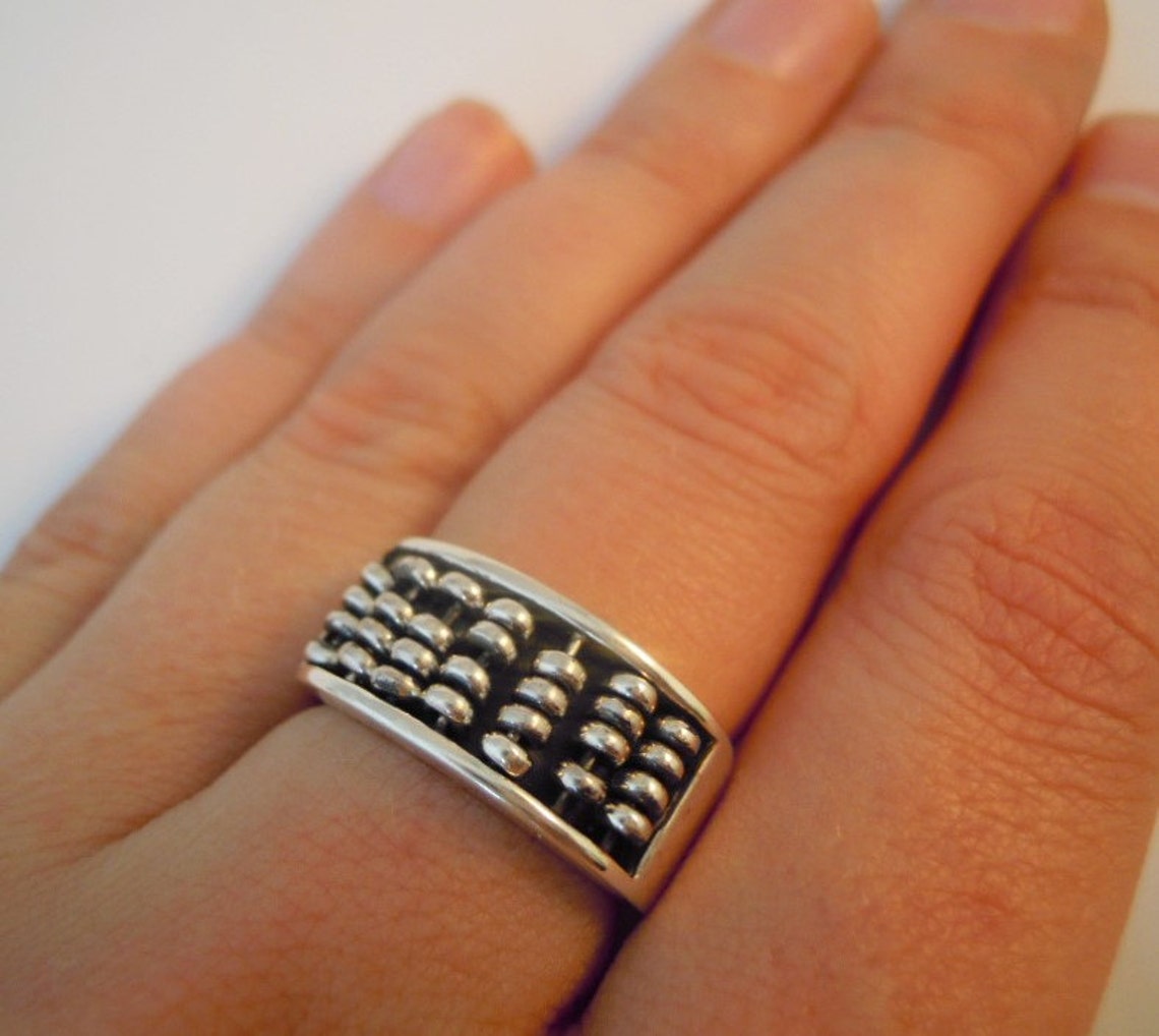 Sterling Silver 'abacus' Ring With Wire and Beads Item #127 - Etsy