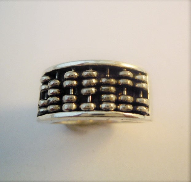 Sterling Silver 'abacus' Ring With Wire and Beads Item #127 - Etsy