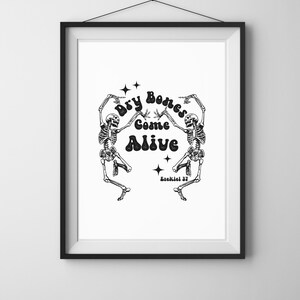 Dry Bones Print, Dry Bones Come Alive, Dry Bones, Christian Fall Print ...