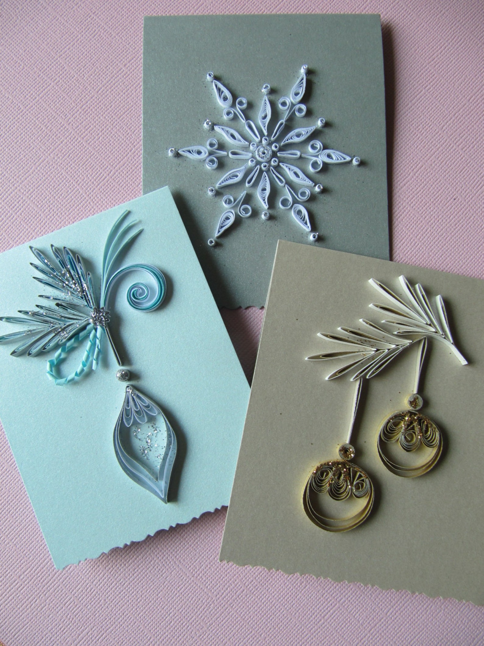 Set of 3 Christmas Handmade Mini Greeting Cards, Christmas Mini Gift ...