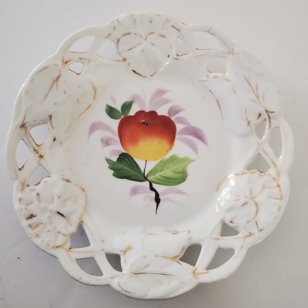 Reticulated White Plate Fruit Pattern - Etsy