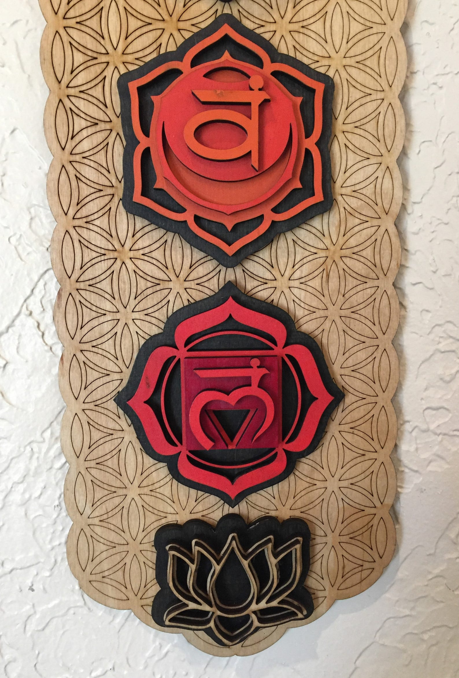 Chakra Wall Art, Flower of Life, Chakra Wooden Art, Chakra Wall Hanging ...