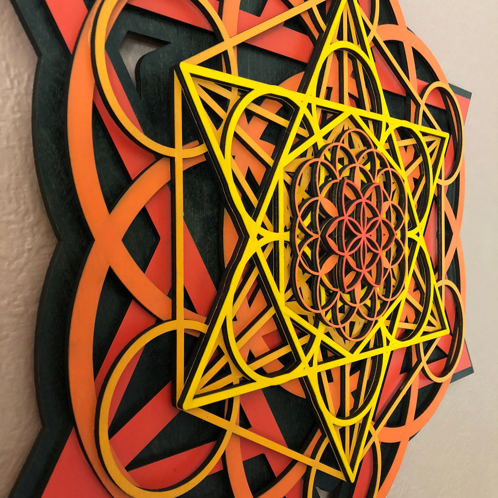 Sacral Cube Mandala 12" - Metatron's Cube, Sacred Geometry, Flower of ...
