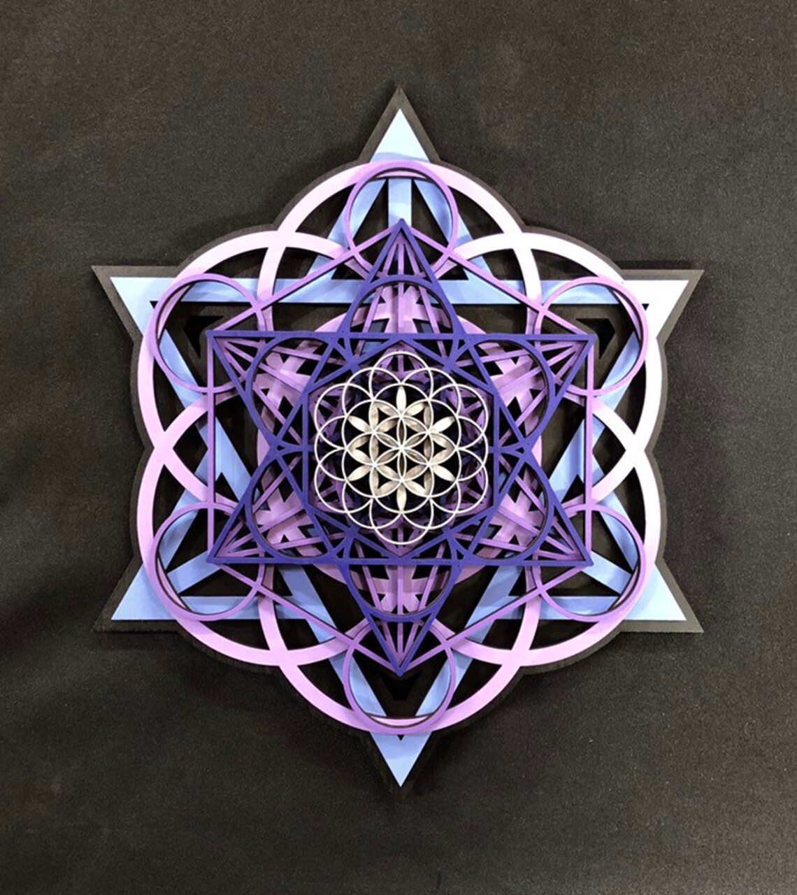 Sacred Cube Mandala 11.5" - Metatron's Cube, Sacred Geometry, Flower of ...