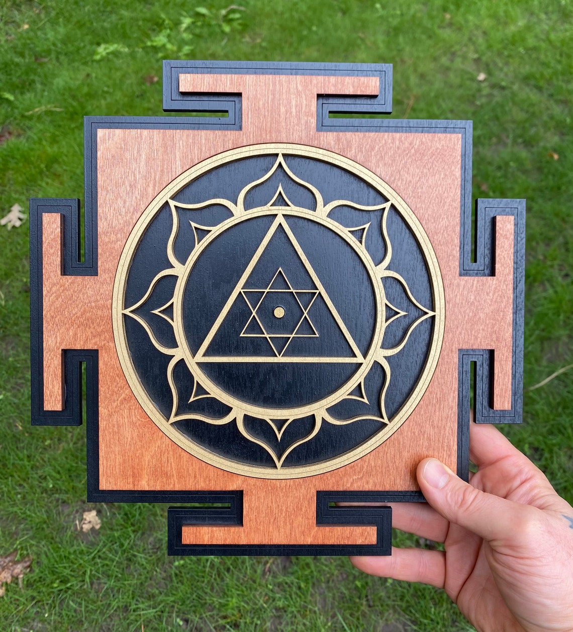 Ganesha Yantra Wall Art 11.11", Laser Cut, Sacred Geometry, Sri Chakra ...