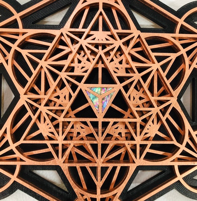 Ancient Future Mandala Wall Art 12" - Metatron's Cube, Copper and Black ...