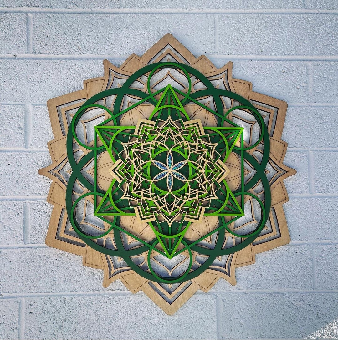 Lotus Mandala V2 Wall Art 17.5" - Seed of Life, Metatron's Cube ...