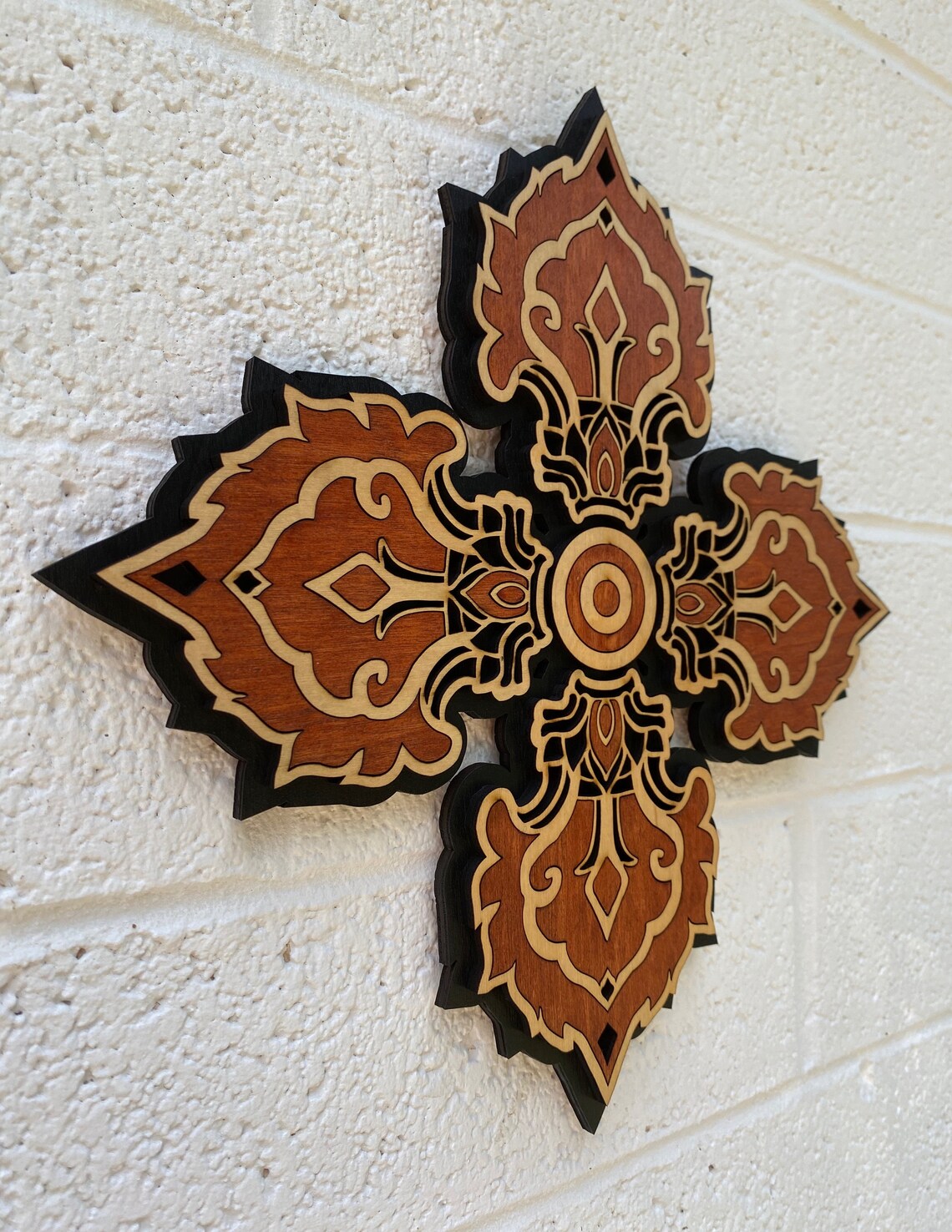 Double Vajra Double Dorje Wall Art 12 Red and Natural - Etsy