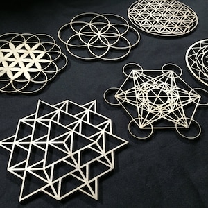 Sacred Geometry Set - 6 Pieces, Laser Cut, Use for Crystal Grids ...