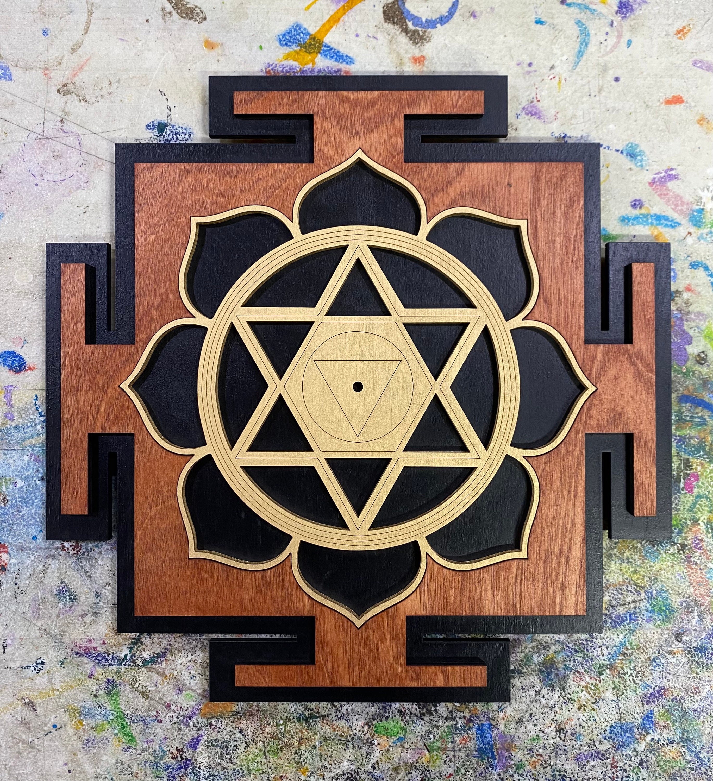 Shiva Yantra Wall Art 17.5", Laser Cut, Sacred Geometry, Sri Yantra ...