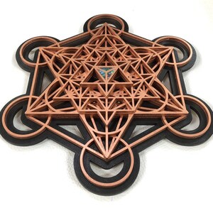 Ancient Future Mandala Wall Art 12" - Metatron's Cube, Copper and Black ...