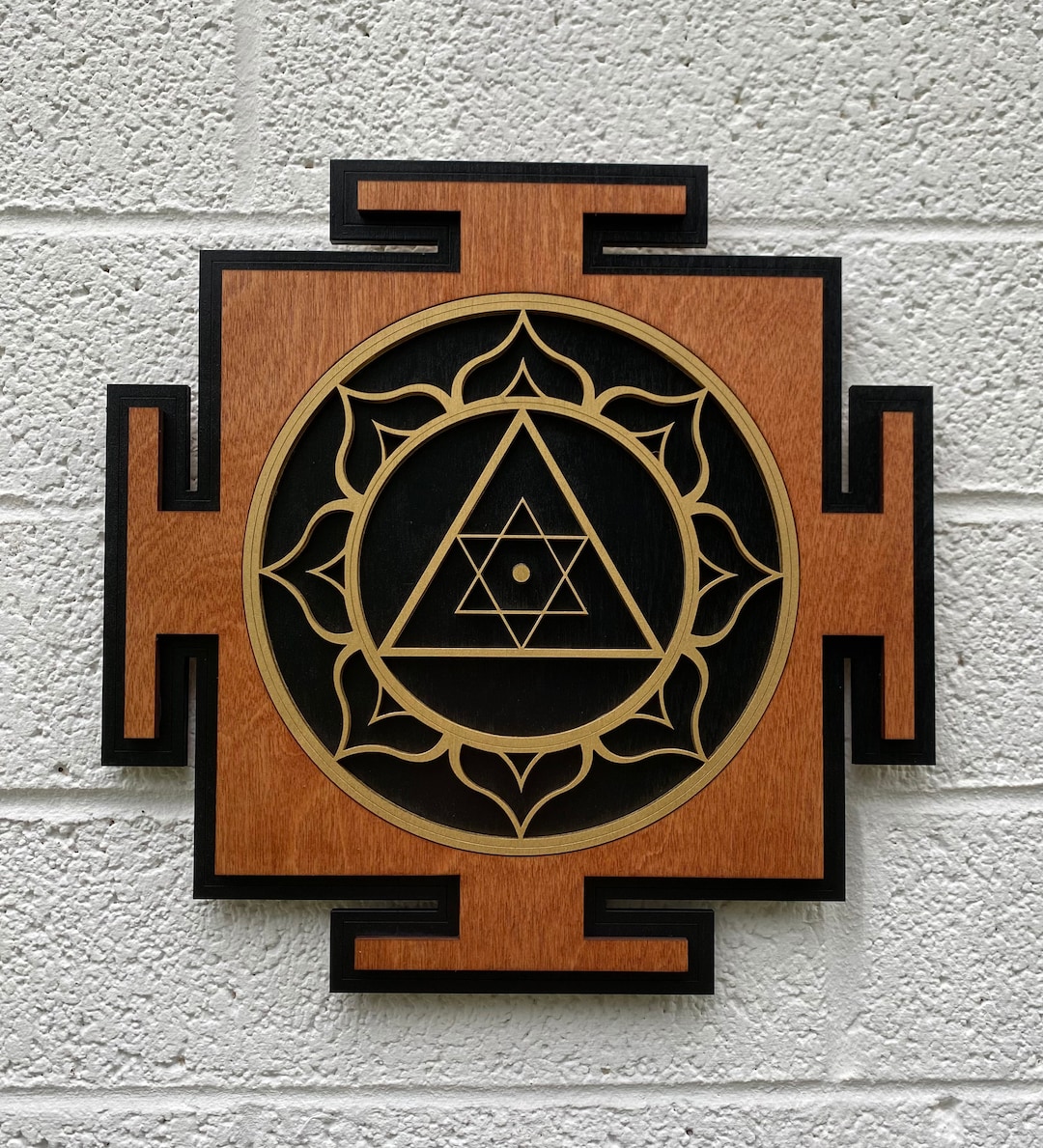 Ganesha Yantra Wall Art 11.11", Laser Cut, Sacred Geometry, Sri Chakra ...