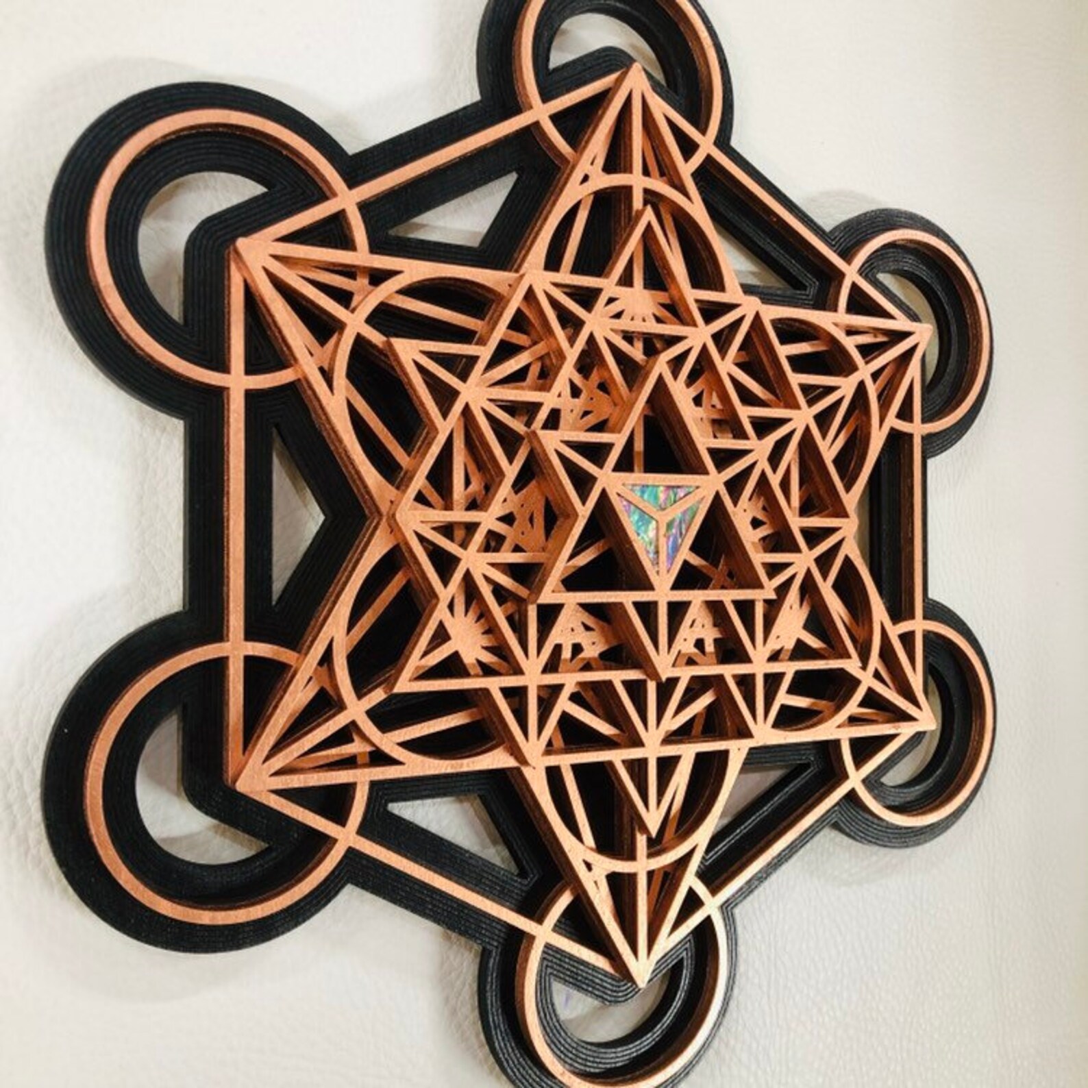 Ancient Future Mandala Wall Art 12" - Metatron's Cube, Copper and Black ...