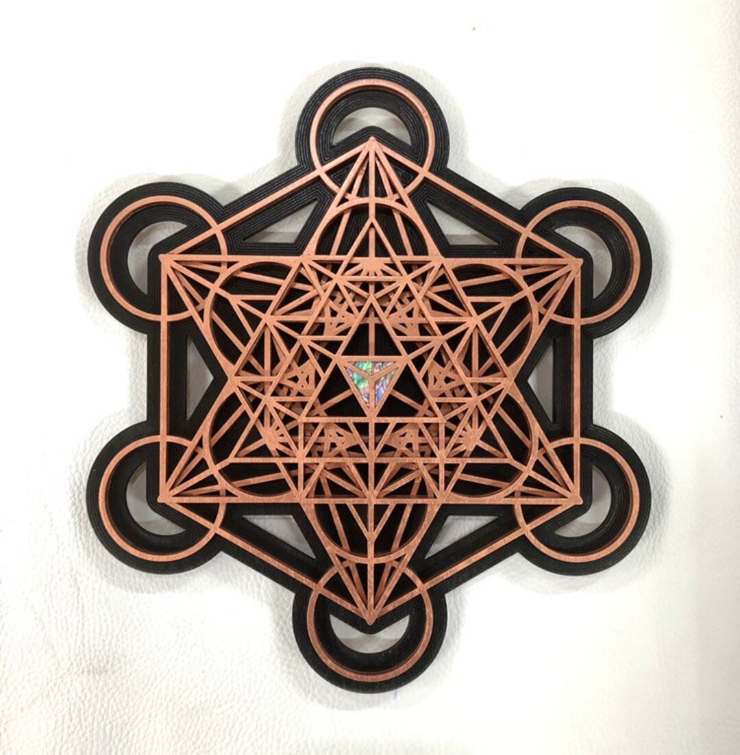 Ancient Future Mandala Wall Art 12" - Metatron's Cube, Copper and Black ...