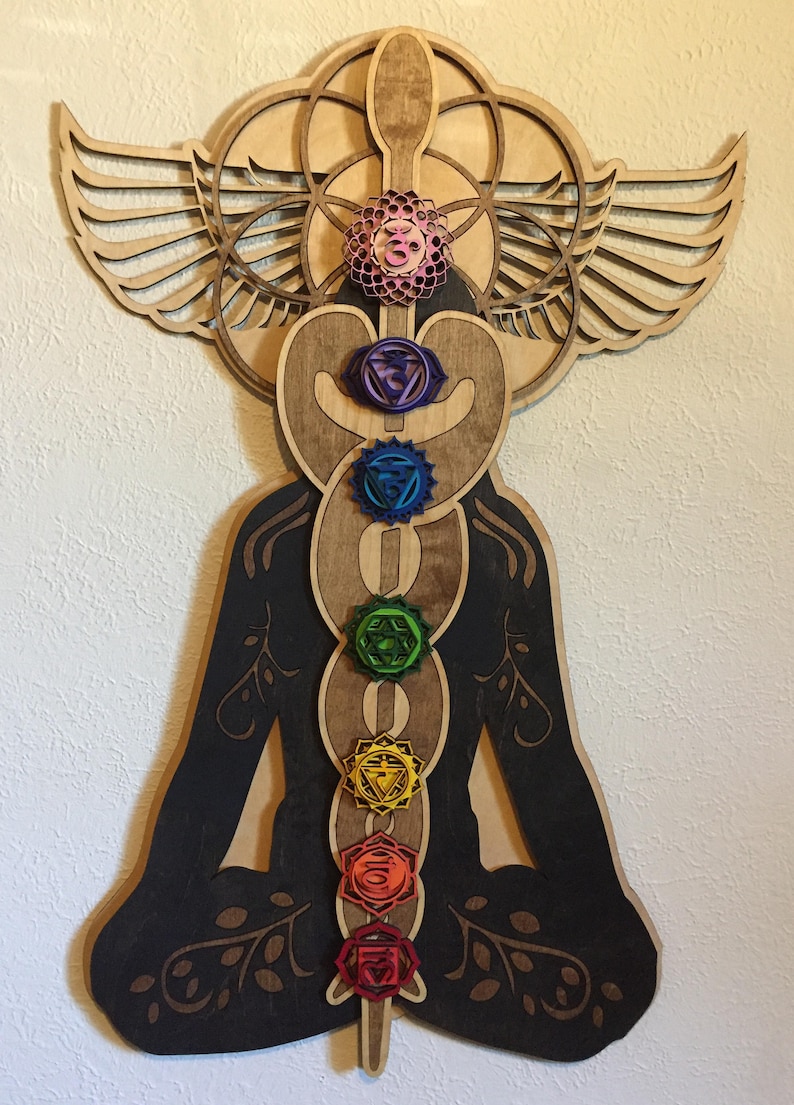 Kundalini Chakra Wall Art 33 Hand Painted and Wood | Etsy