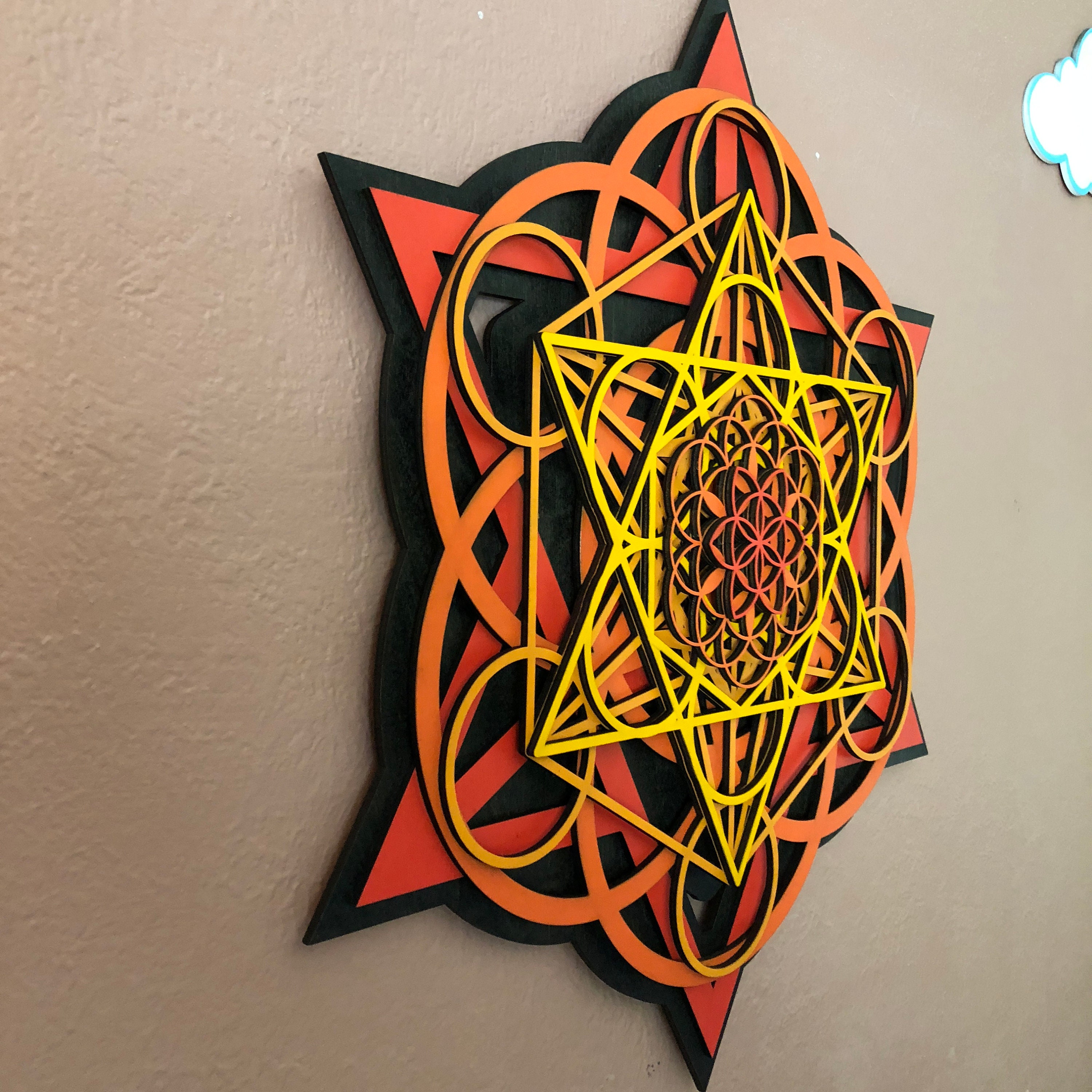 Sacral Cube Mandala 12" - Metatron's Cube, Sacred Geometry, Flower of ...