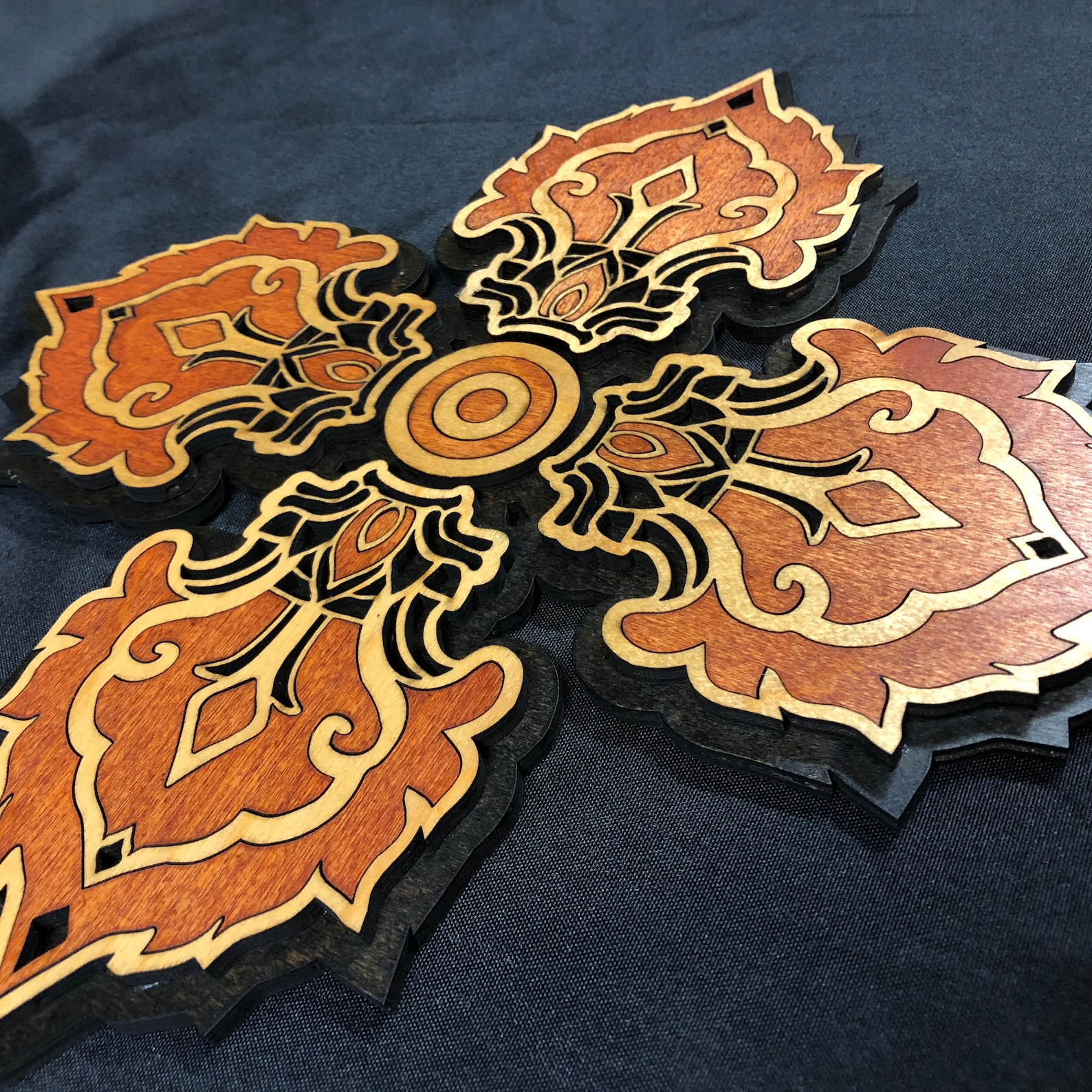 Double Vajra Double Dorje Wall Art 12 Red and Natural - Etsy