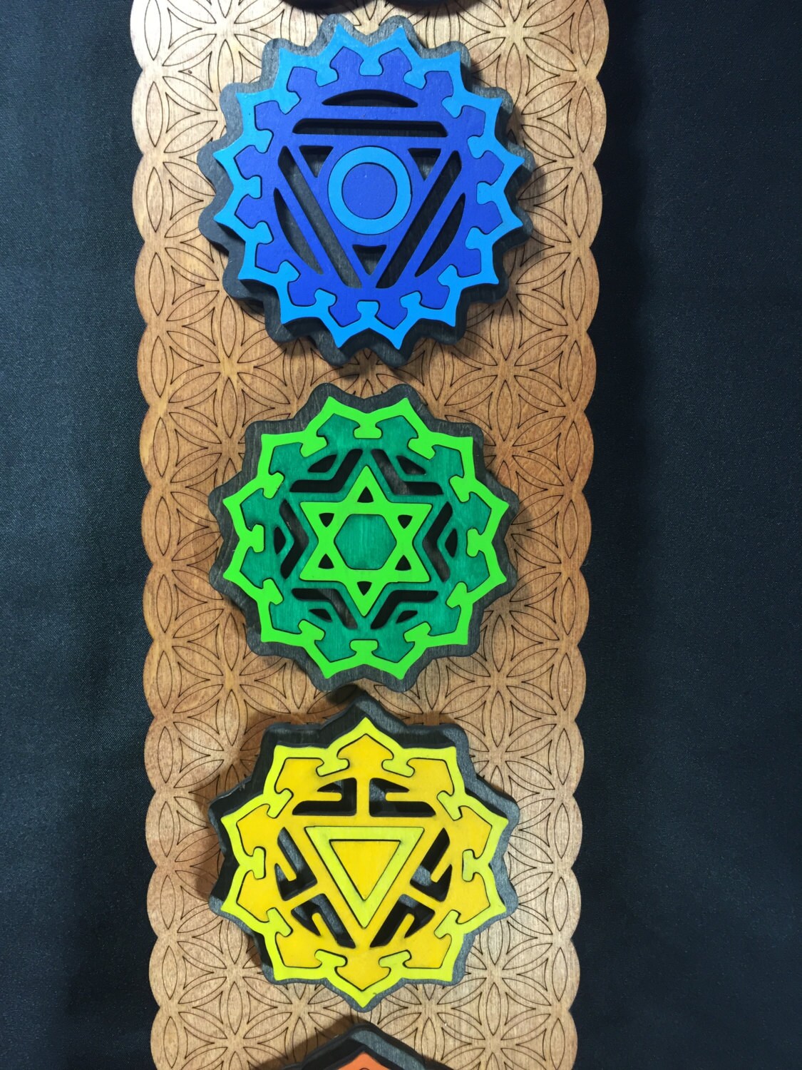 Chakra Wall Art Flower of Life Chakra Wooden Art Chakra - Etsy