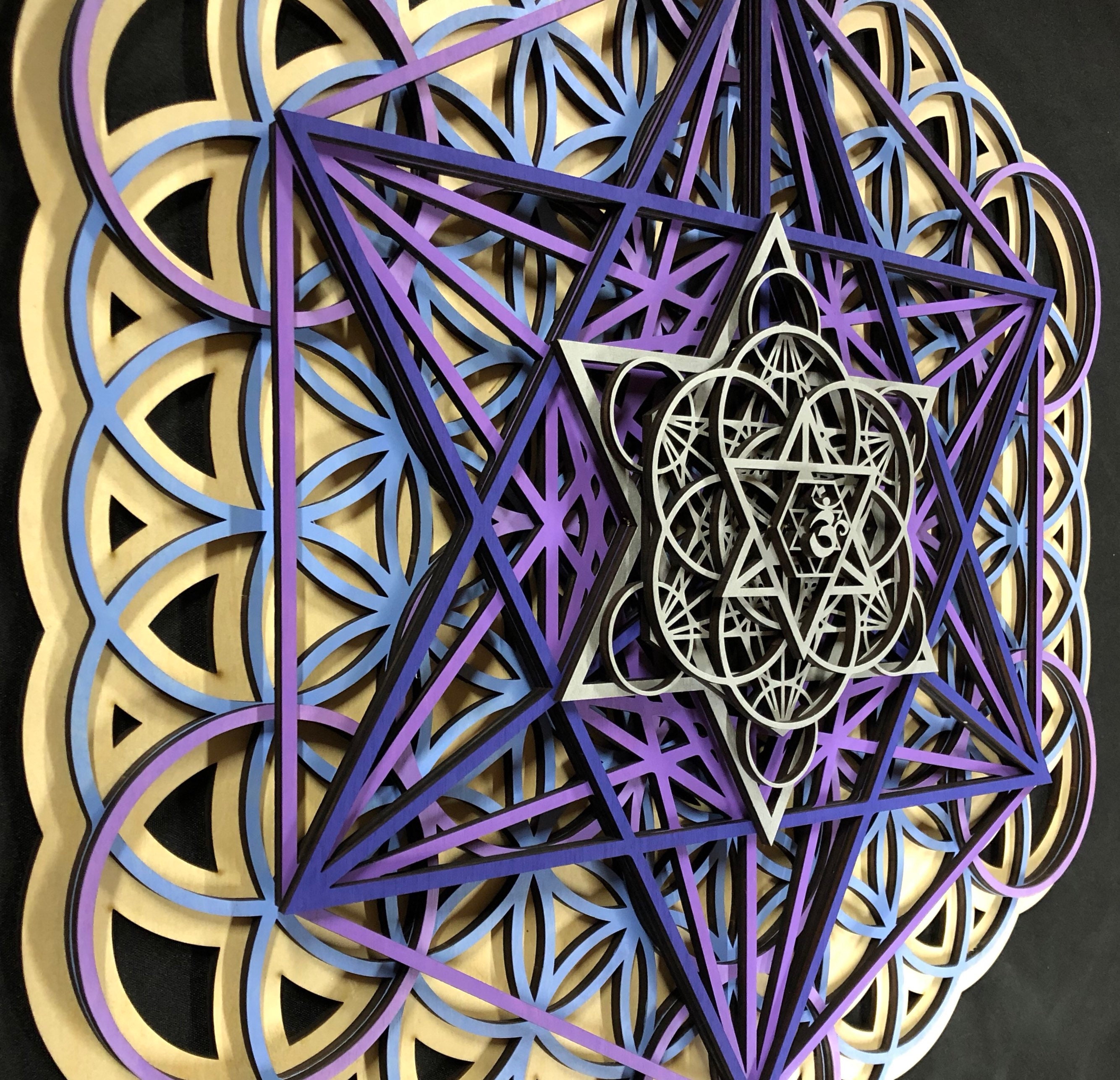 The Om Mandala V2.1 - Metatron's Cube, Blue to Purple Fade - Sacred ...