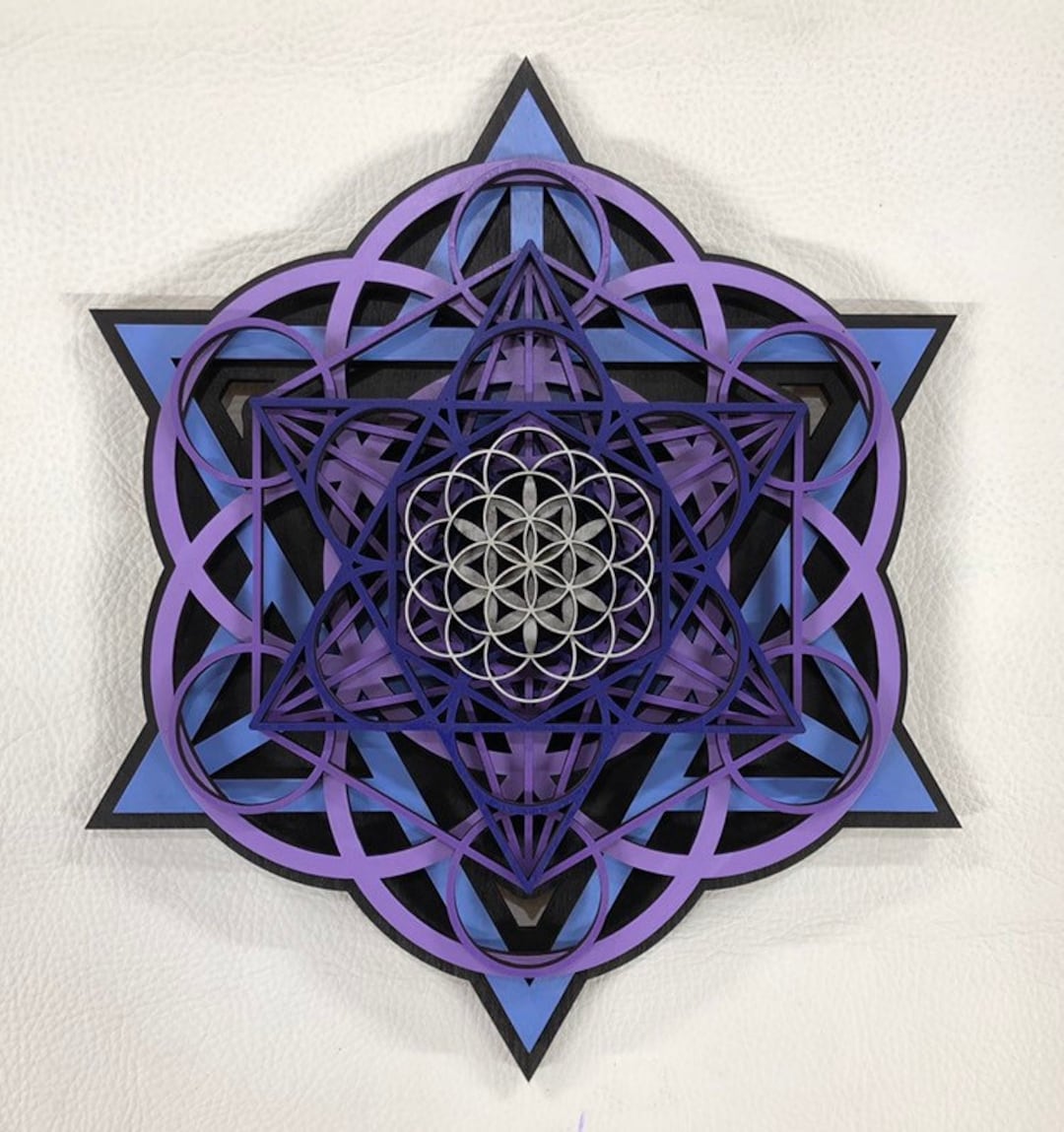 Sacred Cube Mandala 22.22" - Metatron's Cube, Sacred Geometry, Flower ...