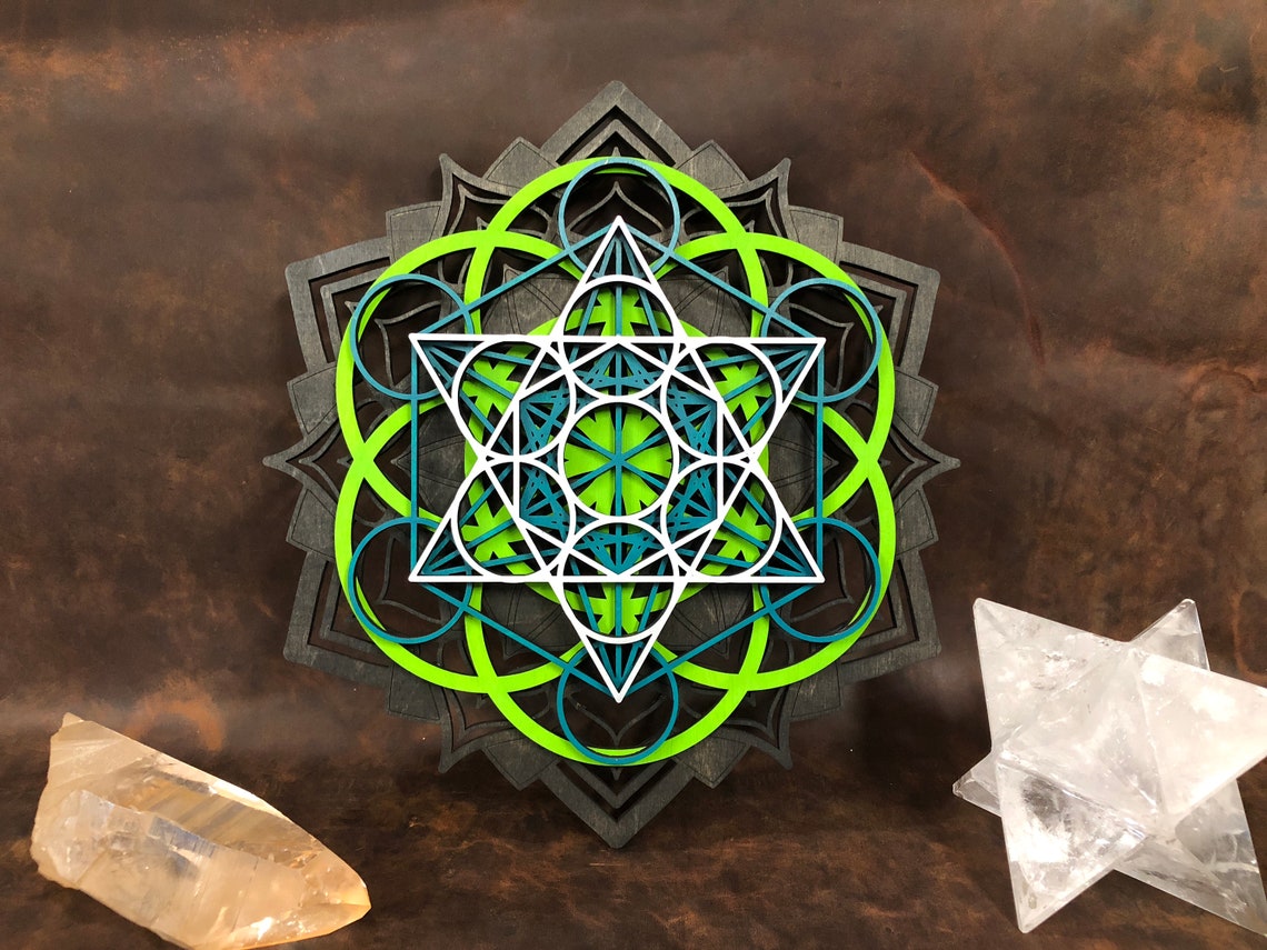 Lotus Mandala, Metatron’s Cube, Seed of Life, Wall Art, Laser Cut ...