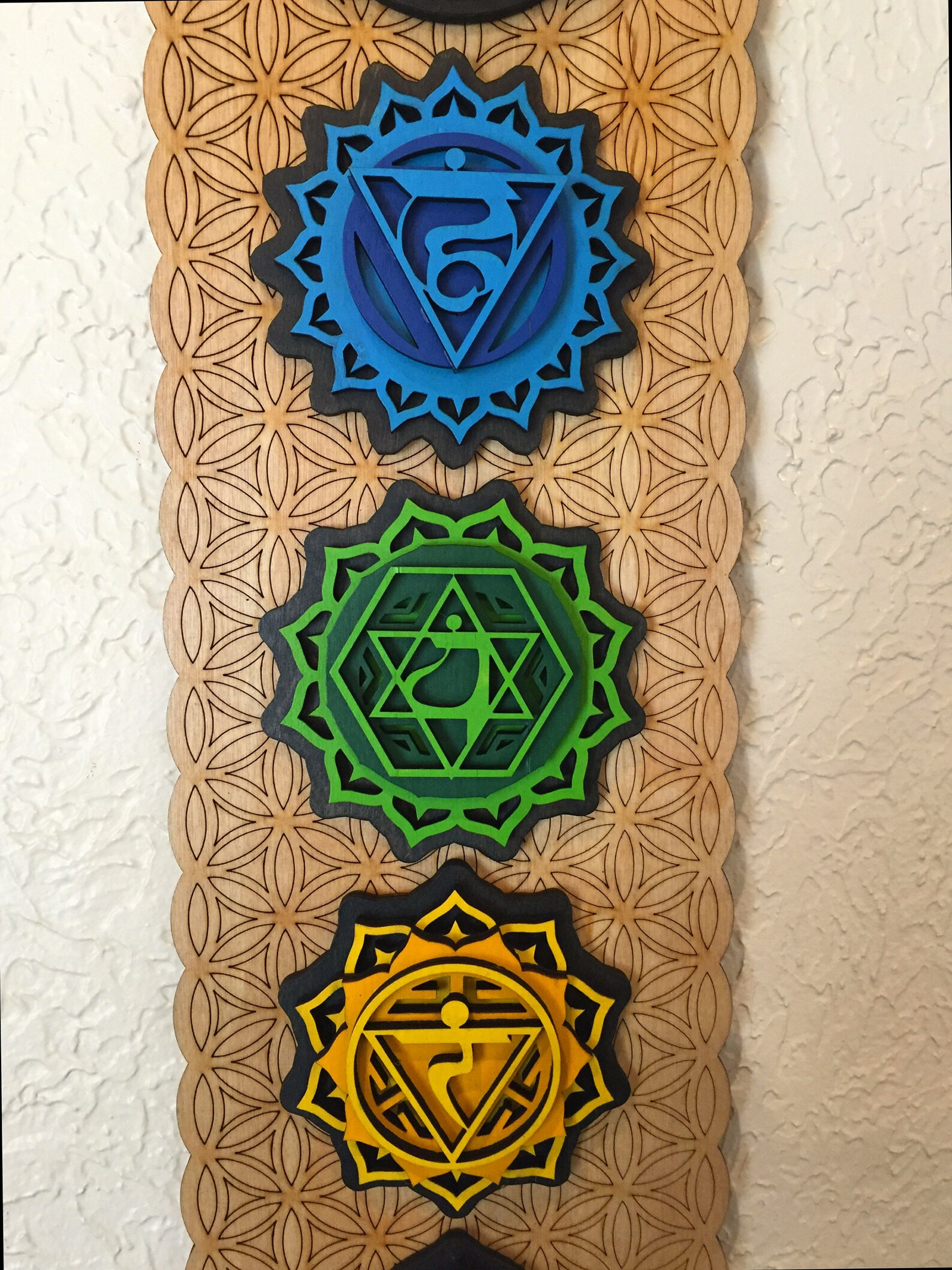 Chakra Wall Art, Flower of Life, Chakra Wooden Art, Chakra Wall Hanging ...