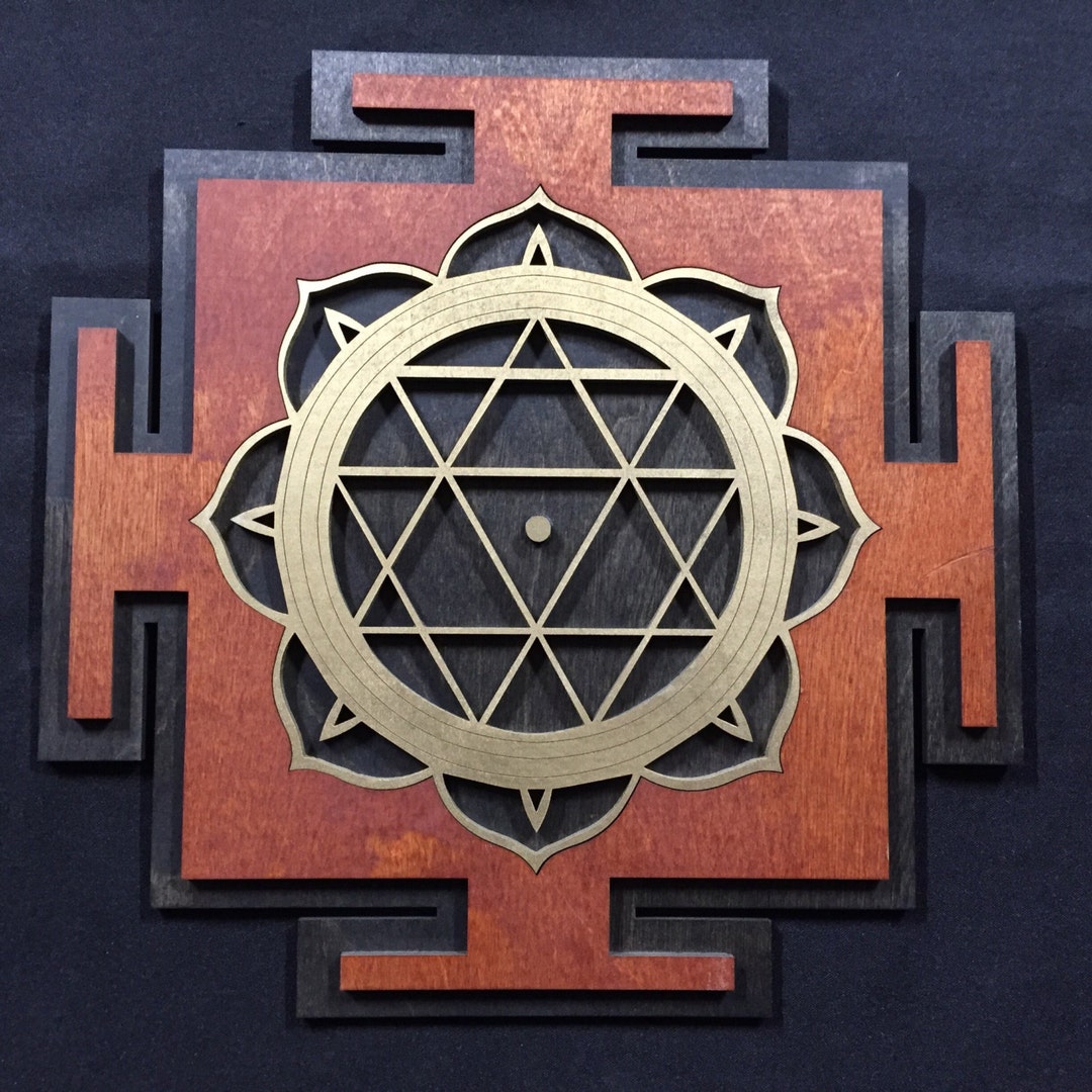 Durga Yantra Wall Art 11.11", Laser Cut, Sacred Geometry, Sri Yantra ...