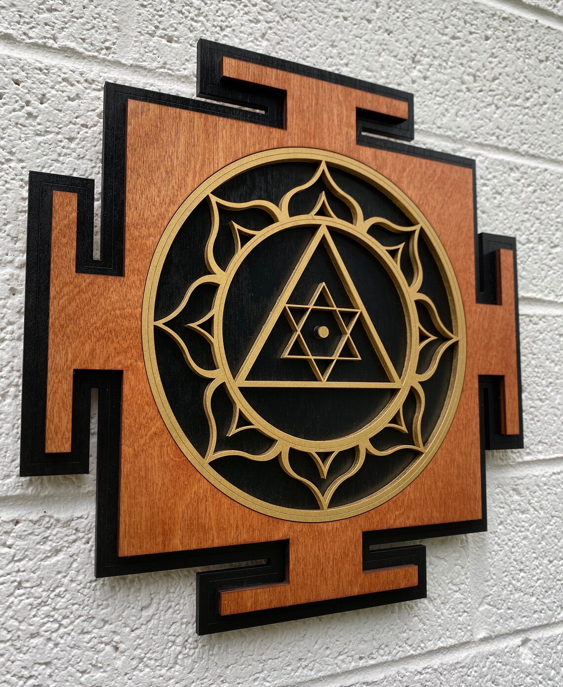 Ganesha Yantra Wall Art 11.11", Laser Cut, Sacred Geometry, Sri Chakra ...