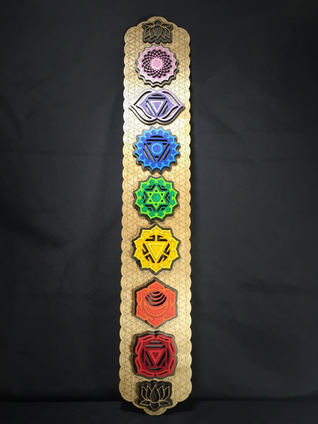 Chakra Wall Art, Flower of Life, Chakra Wooden Art, Chakra Wall Hanging ...