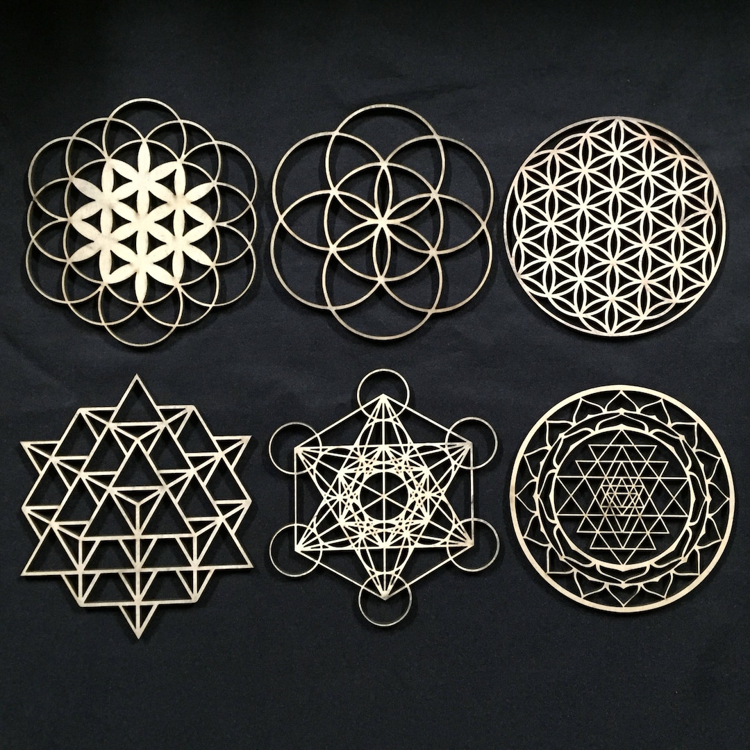 Sacred Geometry Set - 6 Pieces, Laser Cut, Use for Crystal Grids ...