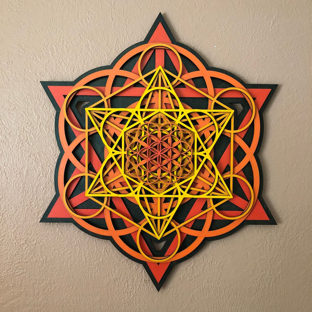 Sacral Cube Mandala 12" - Metatron's Cube, Sacred Geometry, Flower of ...